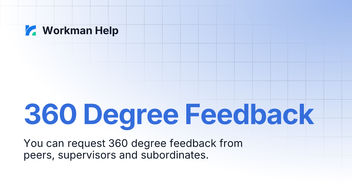 360 Degree Feedback | Workman Help