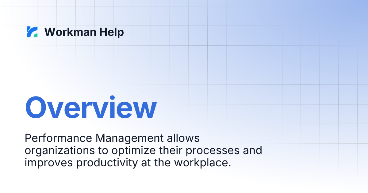 Overview | Workman Help